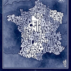 France Type Map - Etsy