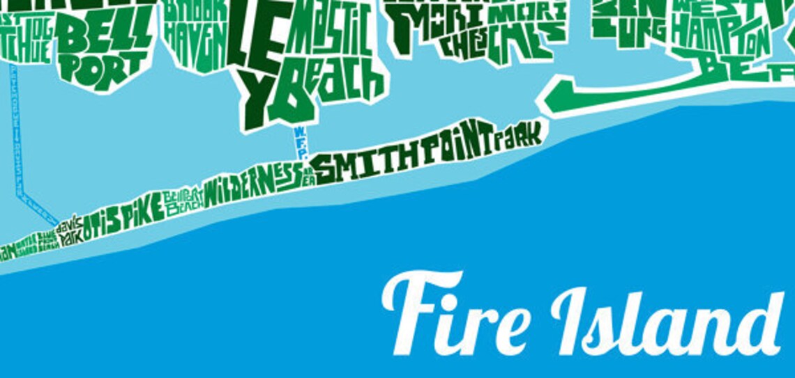 Fire Island Neighborhood Type Map - Etsy