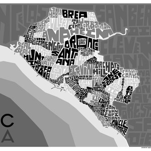 Orange County Type Map - Etsy