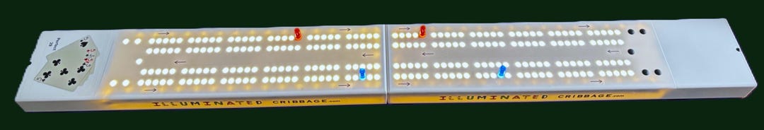 Tournament Cribbage Board With LED Light to Illuminate the Pegs and ...