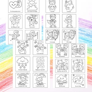 Mini Kindness Cards to Color – 90 Printable Affirmation Cards for Kids ...