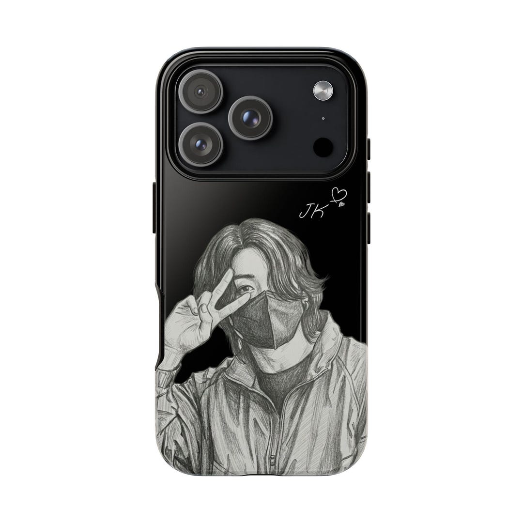 JK Masked Portrait Peace Sign Phone Case | Tough Cases - Etsy