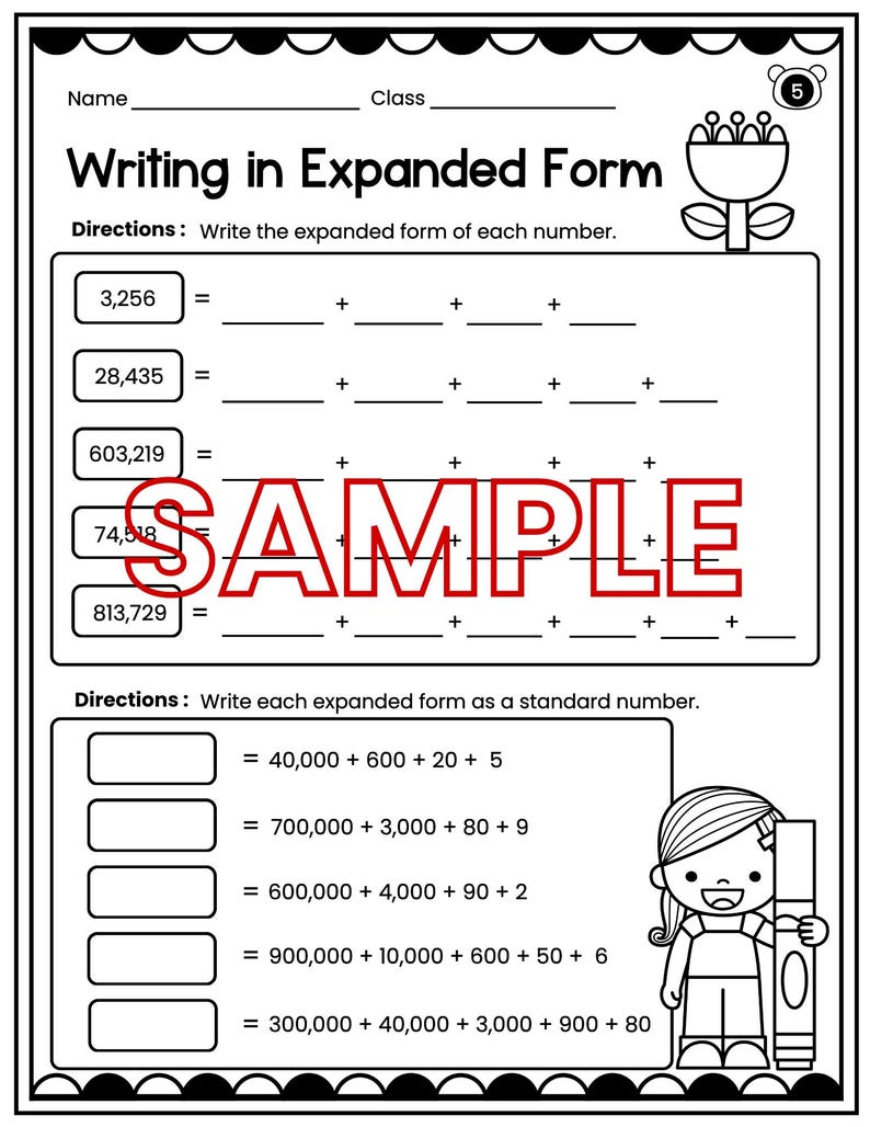 Grade 4 Place Value Worksheets: Expanded, Word, Standard Form (CCSS 4 ...