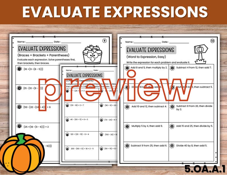 5th Grade Order of Operations Worksheets | Evaluate Expressions ...