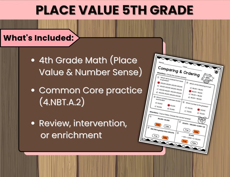 Grade 4 Place Value Worksheets: Expanded, Word, Standard Form (CCSS 4 ...