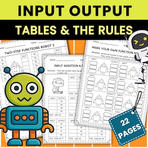 Input and Output Math Worksheets | Function Tables & Patterns | 3rd 4th Grade Math Activities ...
