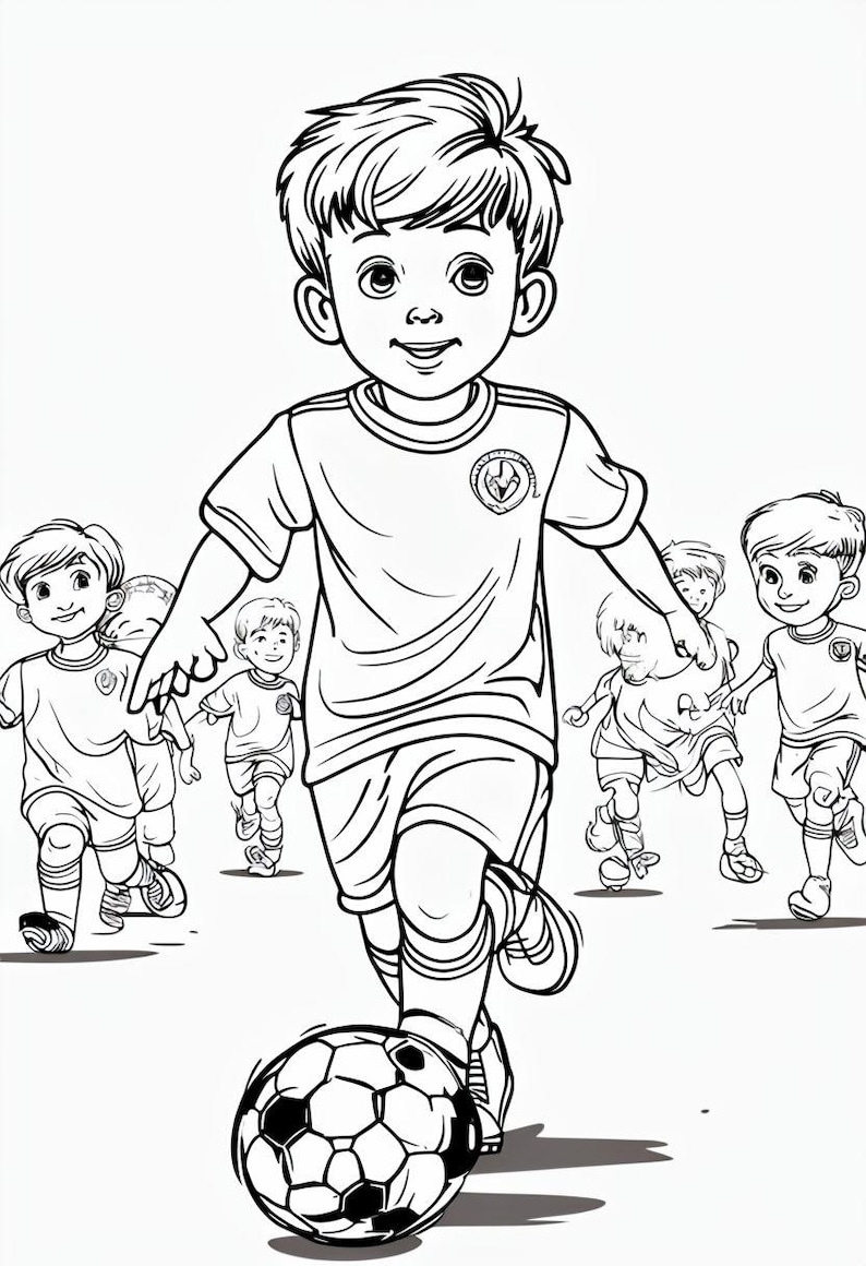 Soccer Colouring Page for Kids - Etsy