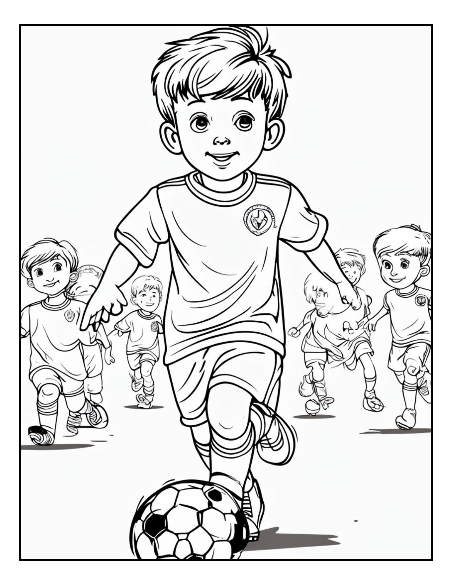 Soccer Colouring Page for Kids - Etsy