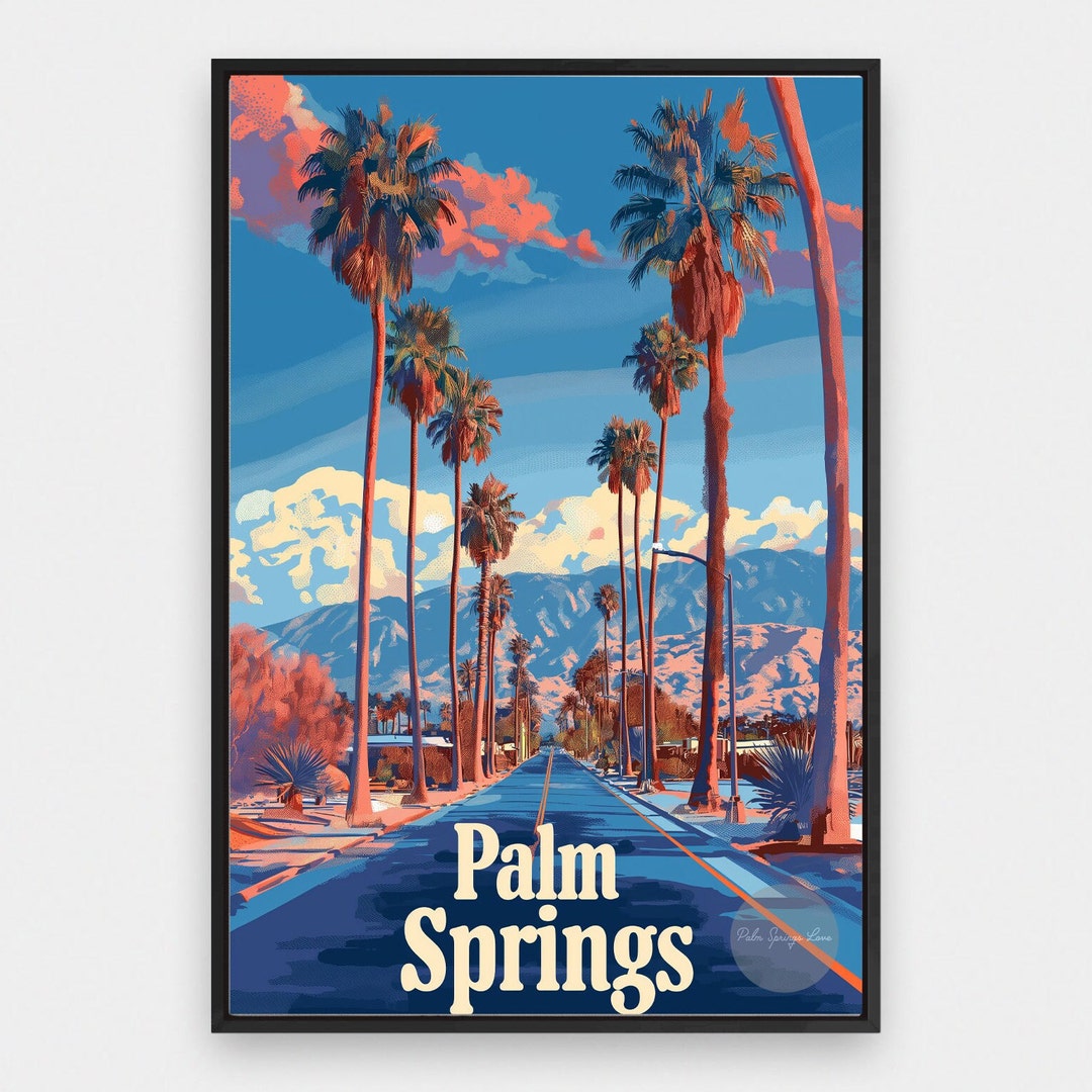 Retro Palm Springs Poster, Mid Century Modern, Digital Art Print ...