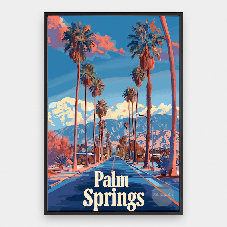 Retro Palm Springs Poster, Mid Century Modern, Digital Art Print ...