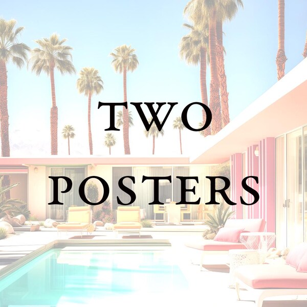 Palm Springs Mid Century Pool Print, Digital Download, Palm Trees ...