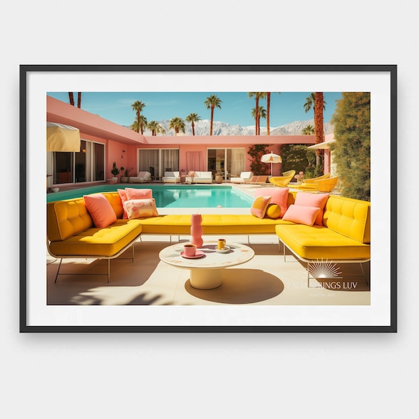 Retro Motel Art Print, Palm Springs Motel, Desert Motel Poster ...
