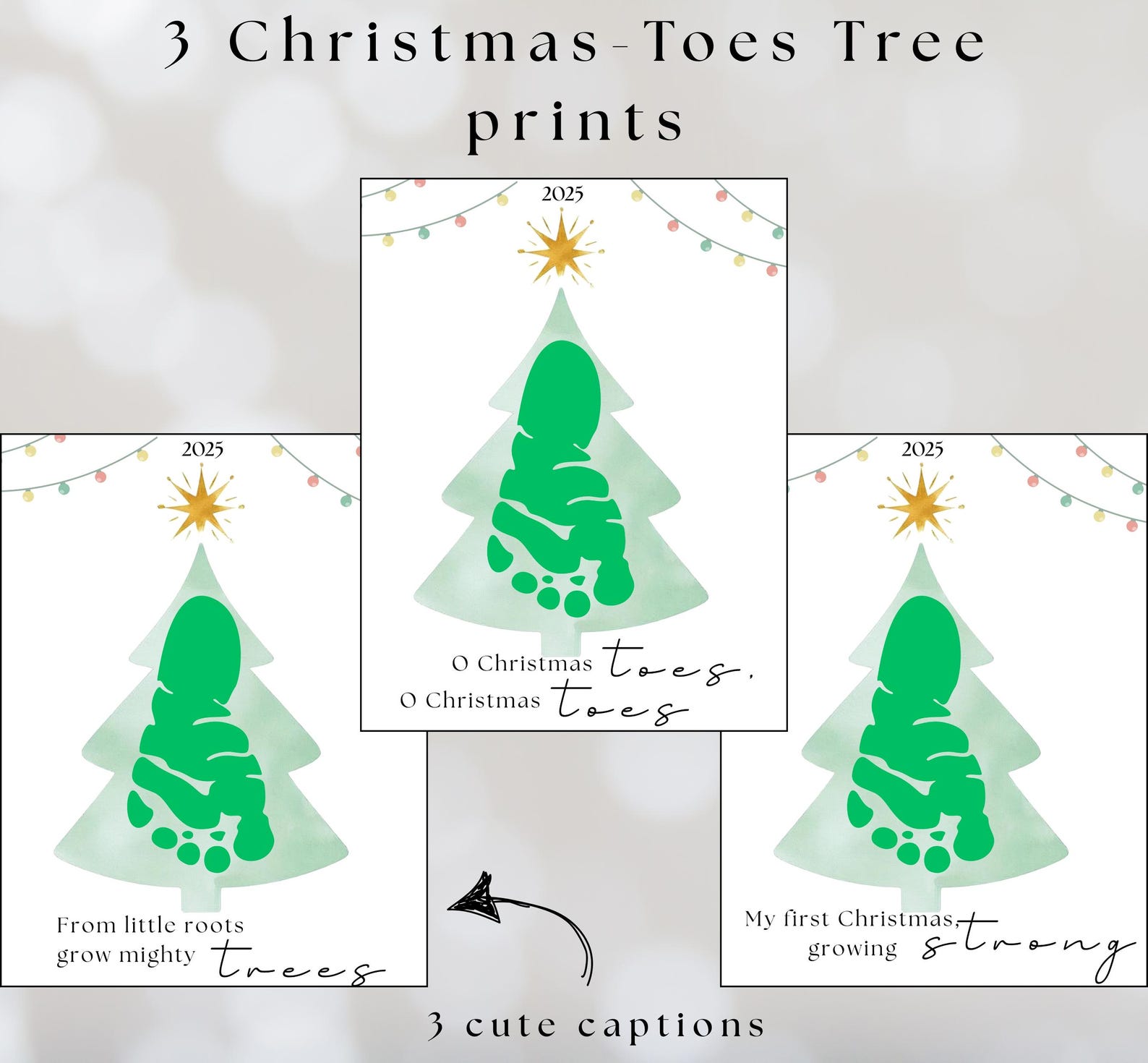 Baby Christmas Tree Footprint Art - Christmas Keepsake, Nursery Decor ...