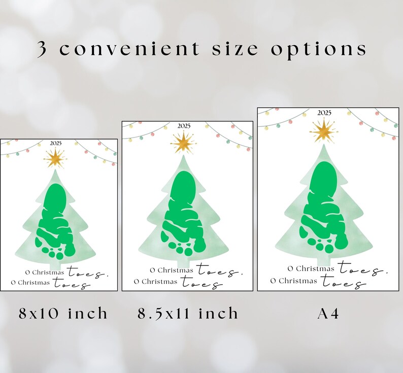 Baby Christmas Tree Footprint Art - Christmas Keepsake, Nursery Decor ...