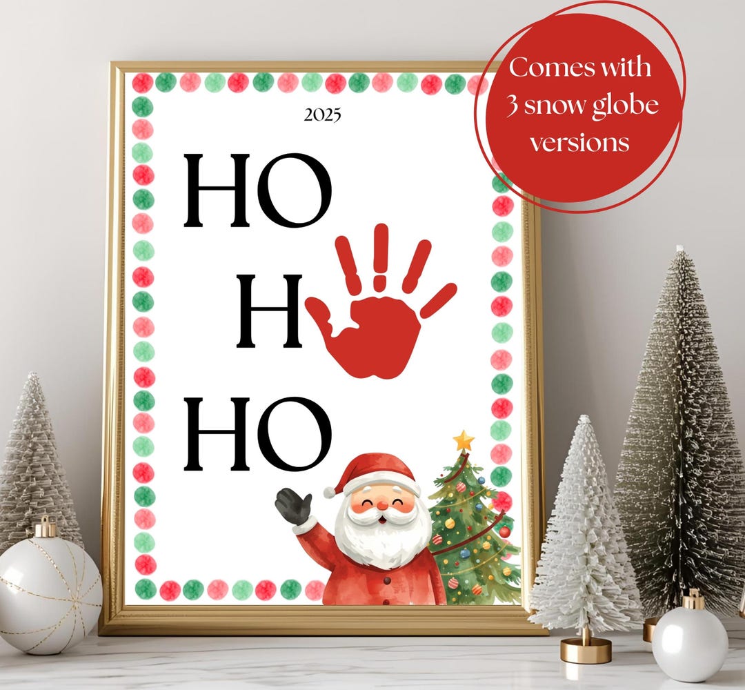 Baby Santa Handprint Art - Christmas Keepsake, Nursery Decor (digital ...