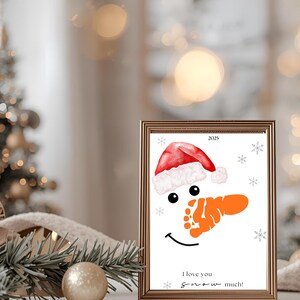 Baby Snowman Footprint Art - Christmas Keepsake, Nursery Decor (digital ...
