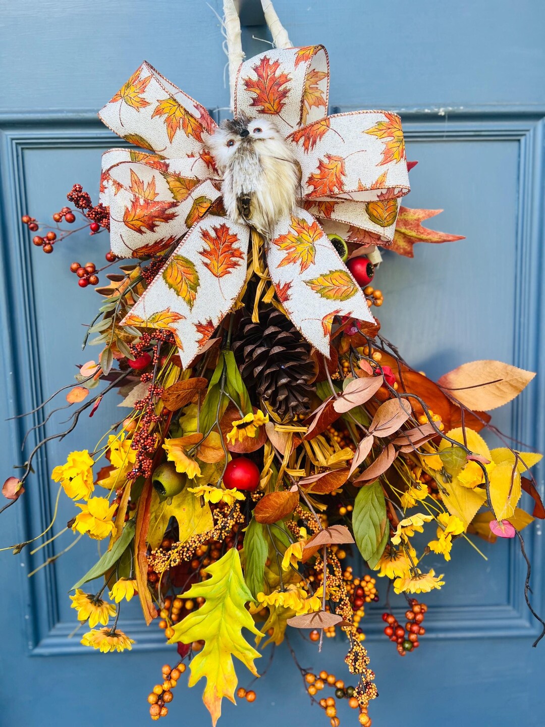Fall Owl Swag/fall Decor - Etsy