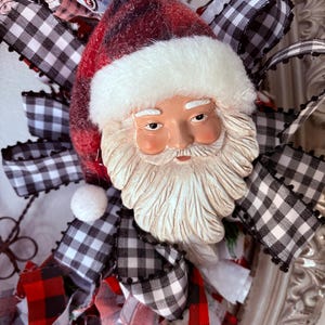 Rustic Santa Rag Wreath/farmhouse Christmas/christmas Decor - Etsy