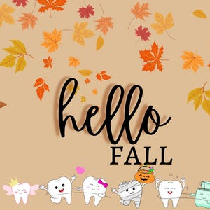 Dental Fall Wallpaper | Autumn Dentist Digital Background - Etsy