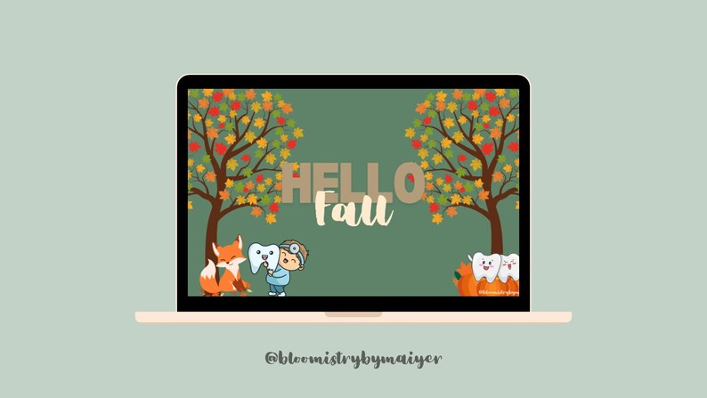 Cozy Dental Fall Wallpaper | Tooth Aesthetic Digital Download - Etsy