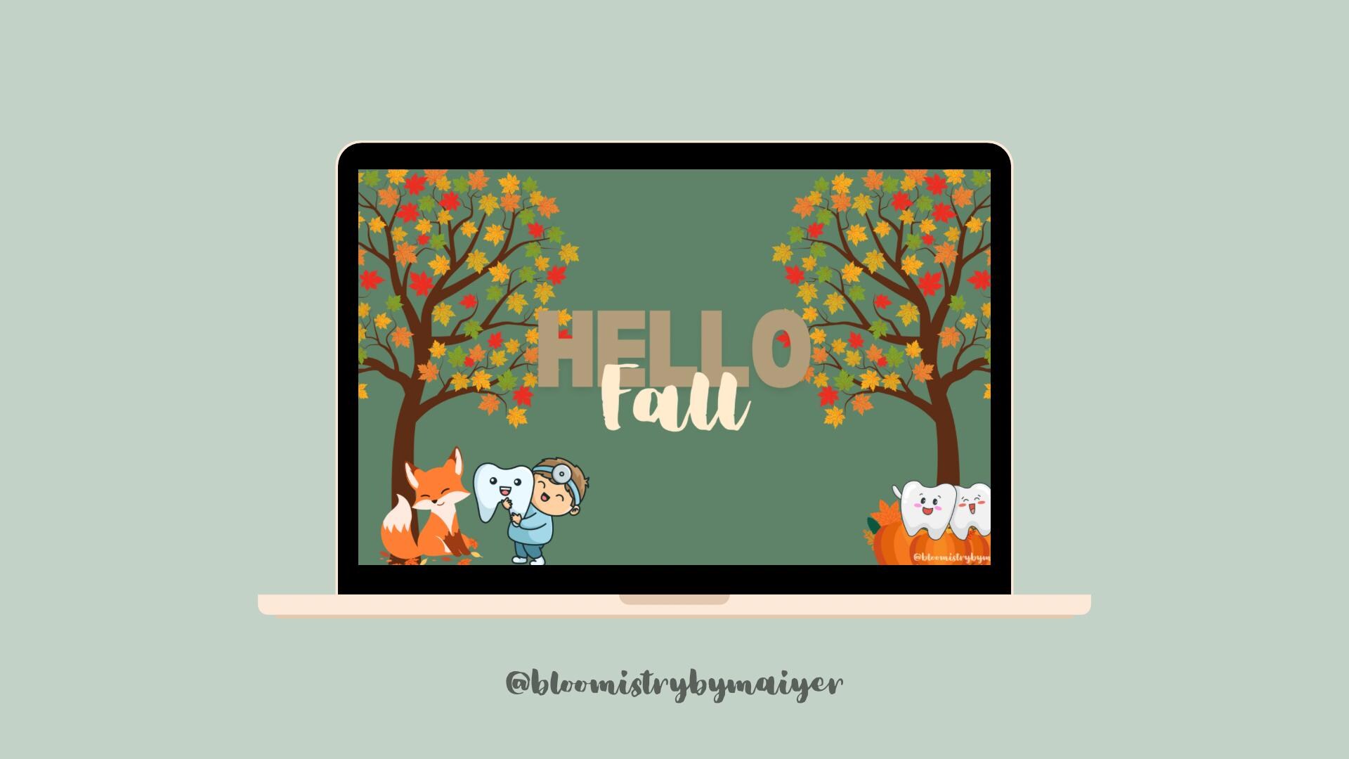 Cozy Dental Fall Wallpaper | Tooth Aesthetic Digital Download - Etsy