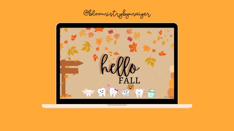 Dental Fall Wallpaper | Autumn Dentist Digital Background - Etsy