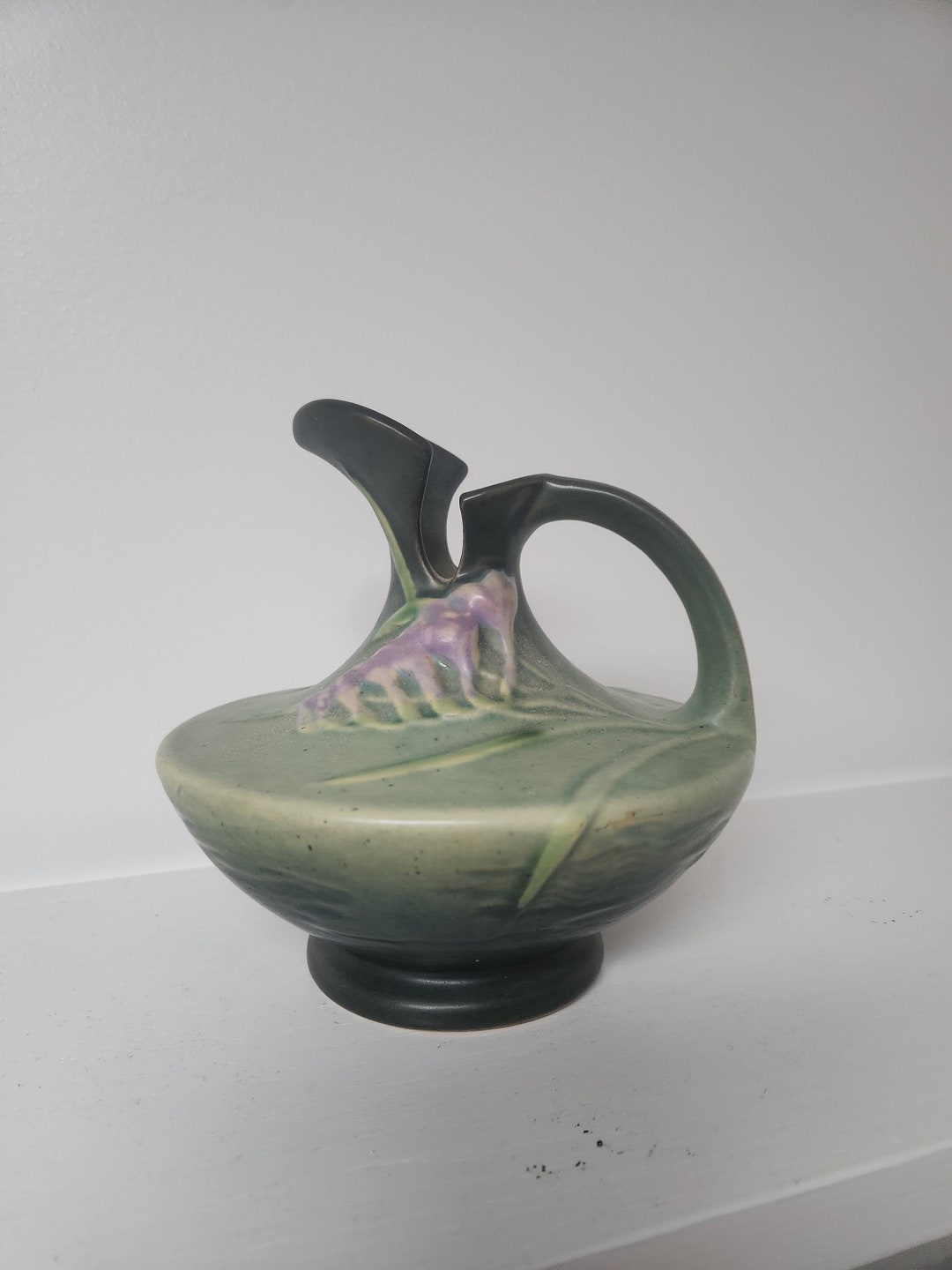 Vintage Roseville Pottery Pitcher or Ewer. Freesia Pattern. Green - Etsy