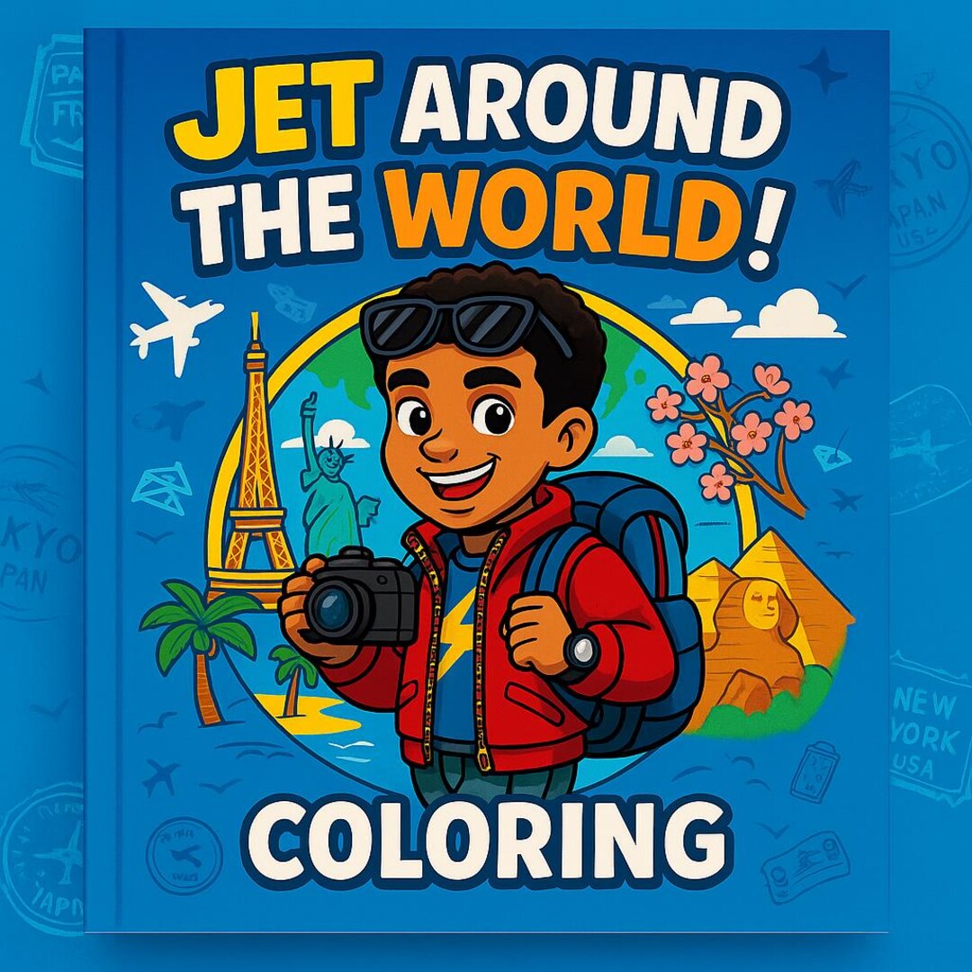 Jet Around the World – Travel-themed Kids Coloring Book | Educational ...