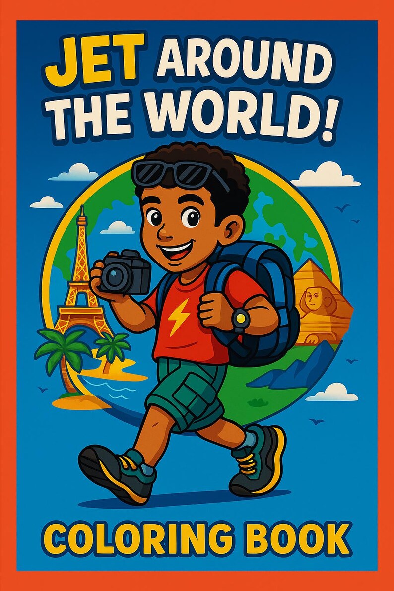 Jet Around the World – Travel-themed Kids Coloring Book | Educational ...