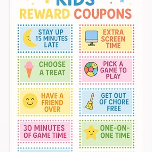 Editable Kids Reward Coupons – Printable PDF + Canva Template ...
