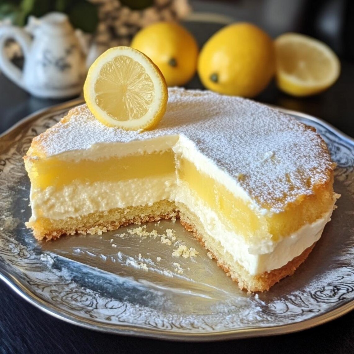 Lemon Custard Cake Recipe | Easy Magic Layer Cake . - Etsy