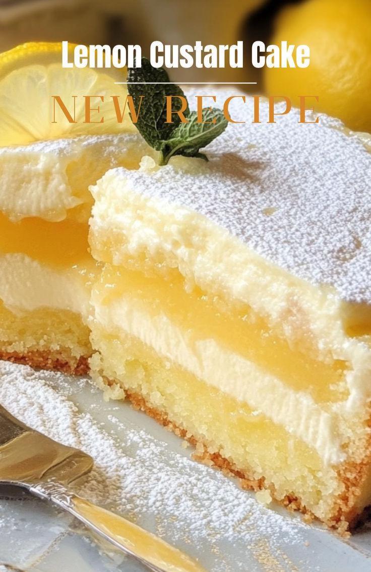 Lemon Custard Cake Recipe | Easy Magic Layer Cake . - Etsy