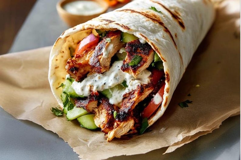 Greek Chicken Gyros | A Flavor-packed Mediterranean Wrap . - Etsy