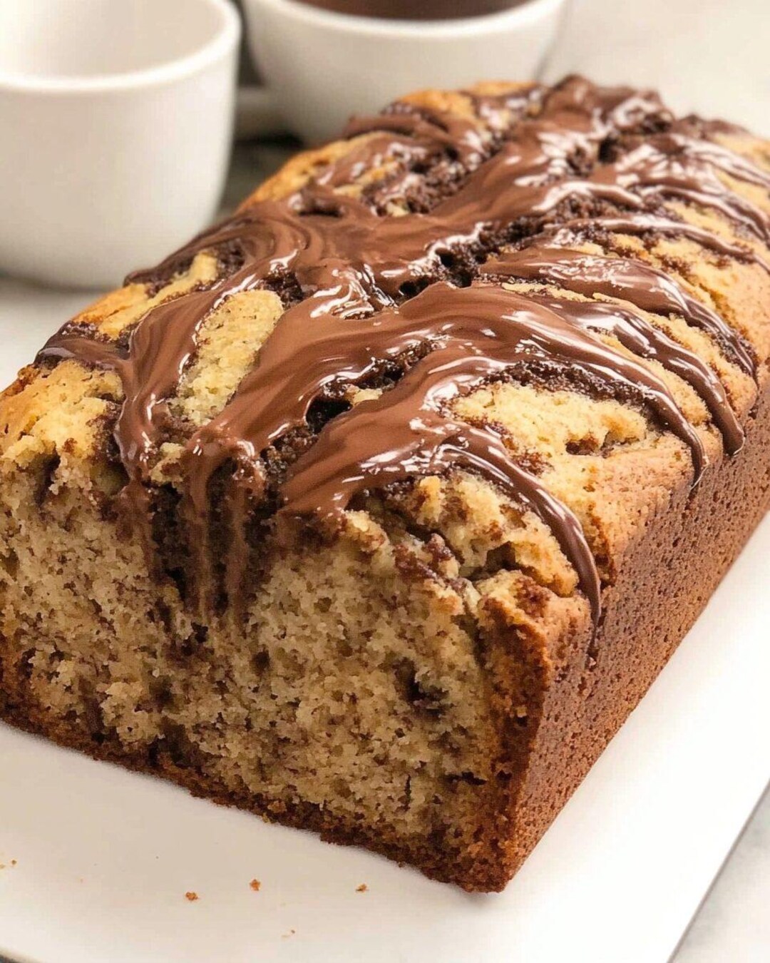 Nutella Swirl Banana Bread Loaf | COOKINGWITHKADI . - Etsy