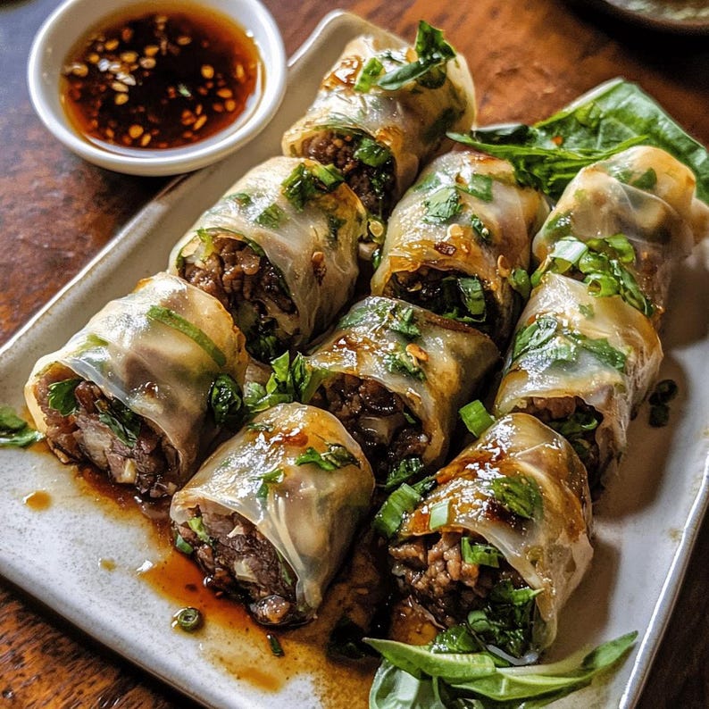 Thai Basil Beef Rolls | Fresh, Savory & Packed With Thai Flavor . - Etsy