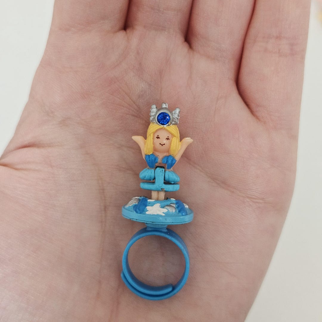 Vintage Polly Pocket Ring – Sky Princess Bluebird (1992) Complete Set ...