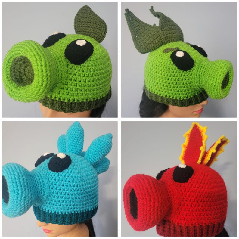 Plants Vs Zombies, Peashooter Plant Beanie, 3D Character Hat - Etsy