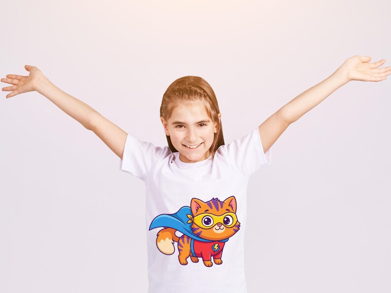 Super Kitties Clipart PNG Bundle, Superhero Cats Digital Download ...