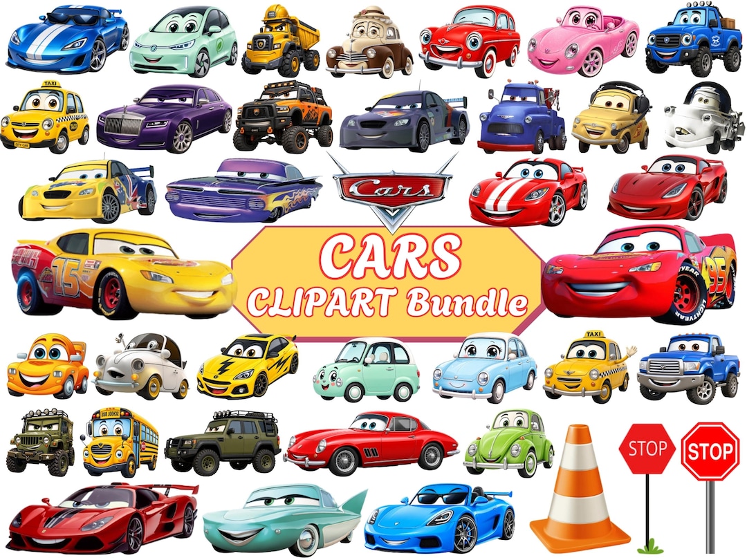 Cartoon Cars PNG Clipart Bundle, Racing, Vehicles (digital Download) - Etsy