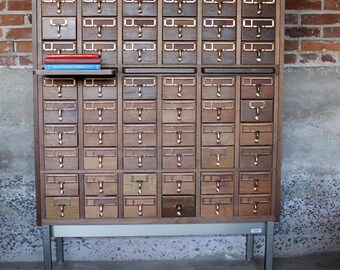 Library card catalog | Etsy