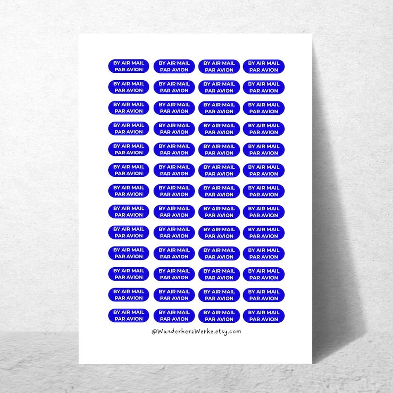 By Air Mail / Par Avion Sticker Sheet, Postcrossing, Penpal – 52 ...