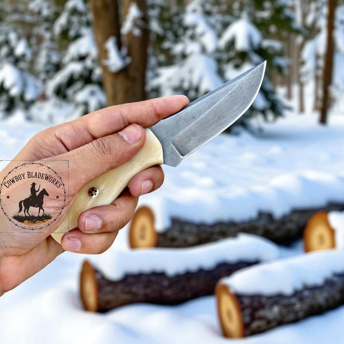 Rugged Hand Forged Cowboy Knife Set With Leather Sheath - Ready for the ...