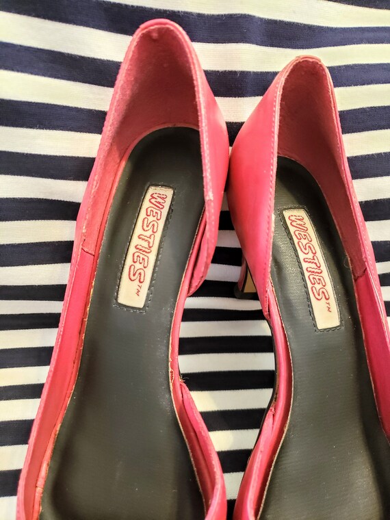 Hot Pink Barbiecore Vintage Peep Toe Leather Pumps; R… - Gem