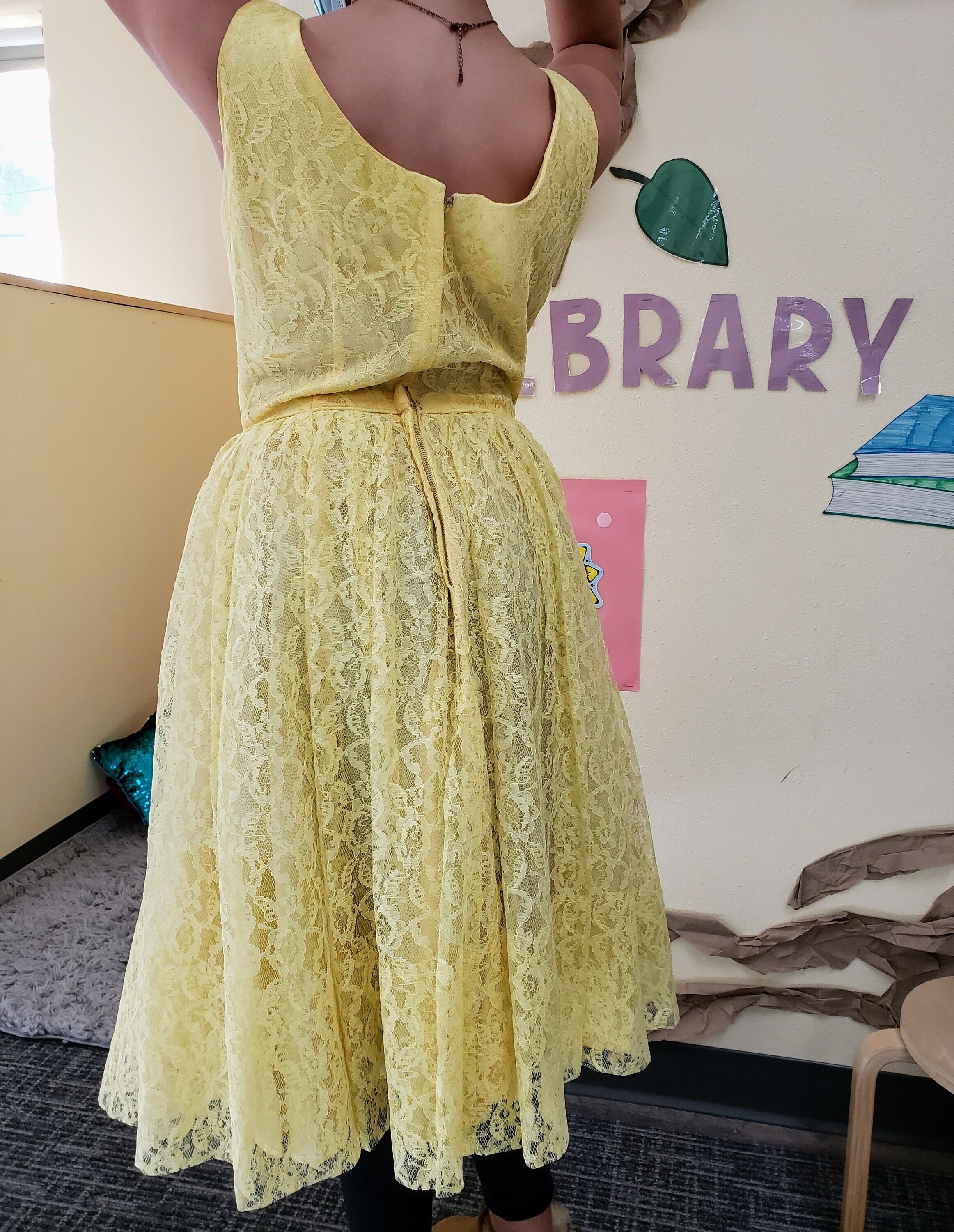Pastel Yellow Lace Dress