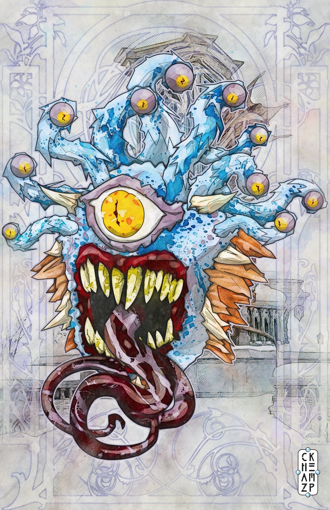 Beholder Art, Beholder Poster, Monster Poster, Fantasy Art, Dnd Poster ...
