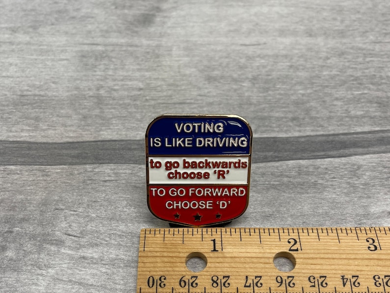 Democrat Voting Enamel Pin – to Go Forward Choose D Political Lapel Pin ...