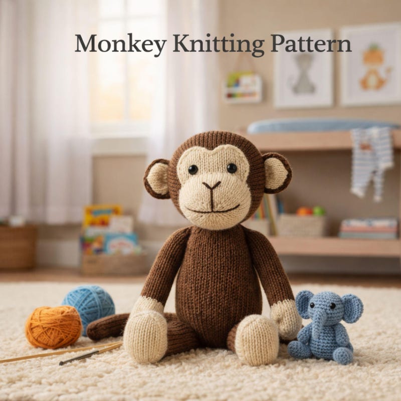 Knitting Monkey Patterns - Etsy UK