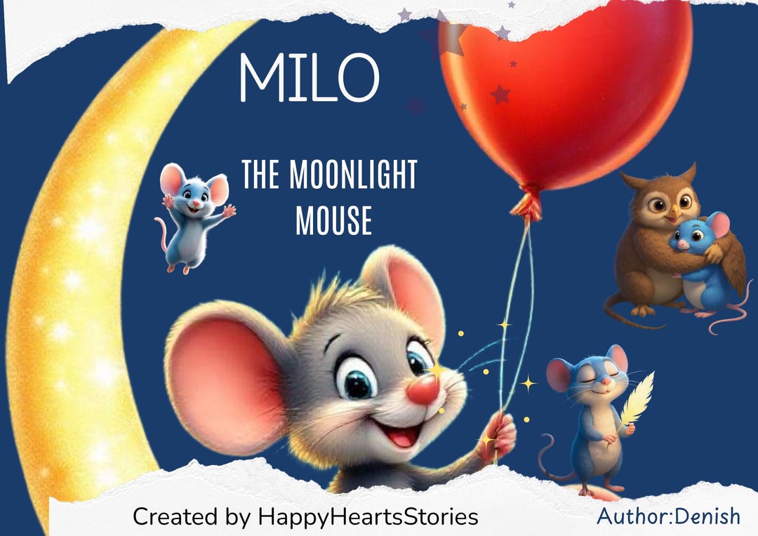 Milo the Moonlight Mouse – Printable Children's Storybook PDF | 14-page ...