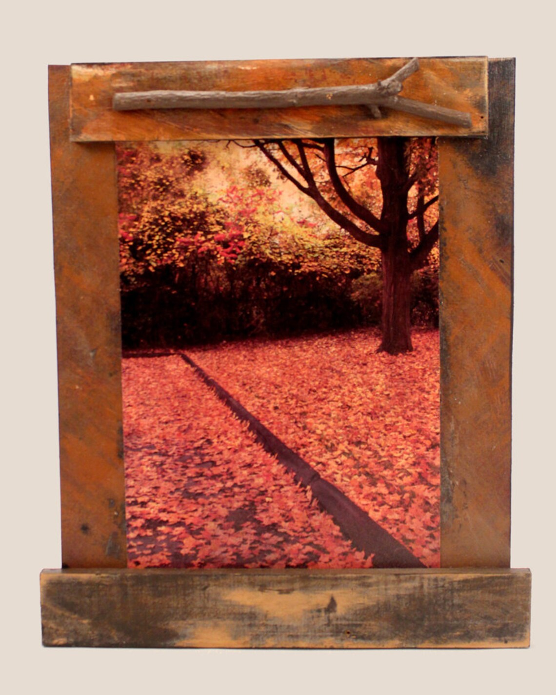 Rustic Wood Plaque With Fall Photo Country Landscape Wall - Etsy
