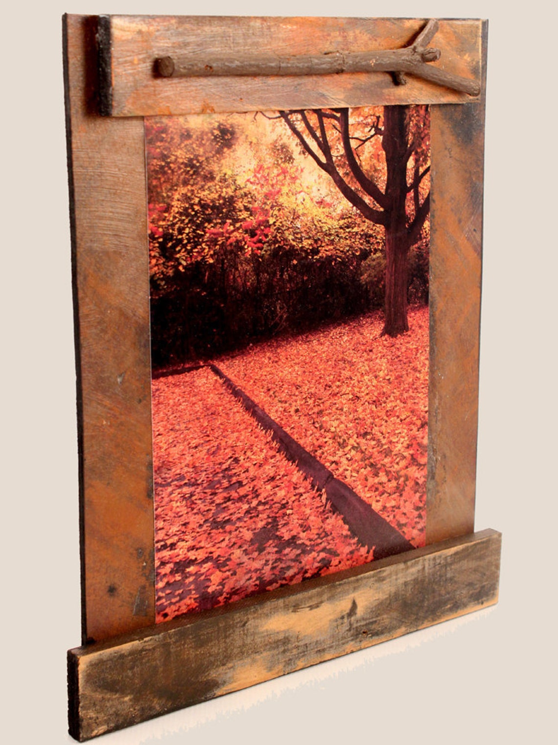 Rustic Wood Plaque With Fall Photo Country Landscape Wall - Etsy